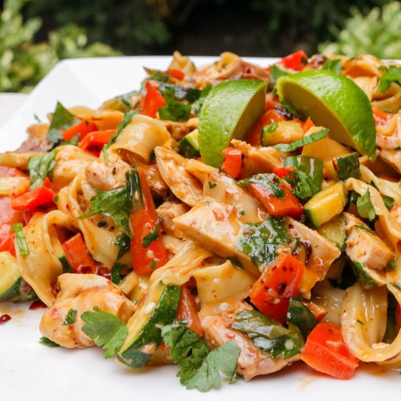 Chicken and Noodles Recipe in Spicy Coconut Sauce - Two Kooks In The ...